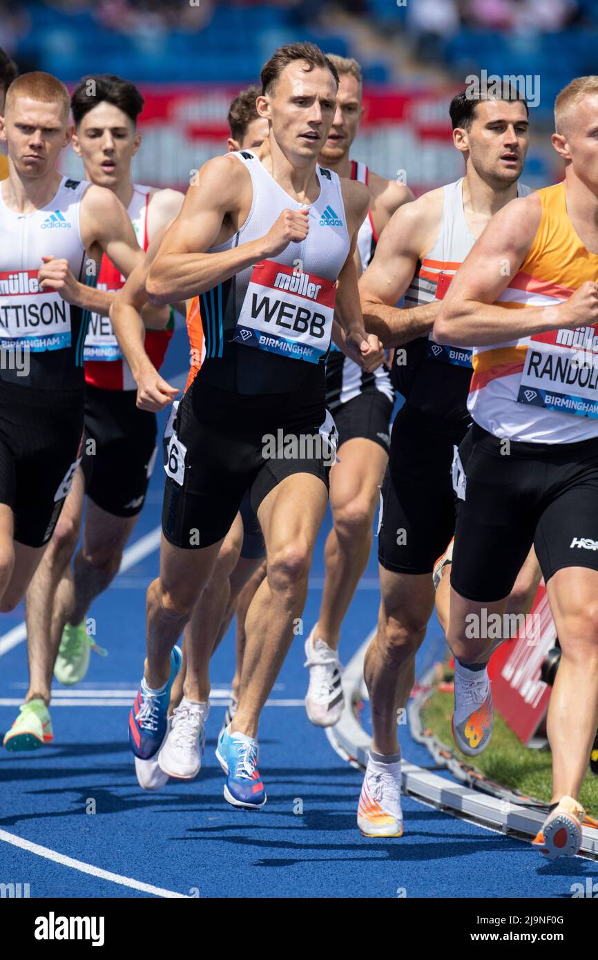 Jamie Webb competing in the men’s 800m B race at the Birmingham Diamond League, Birmingham ...