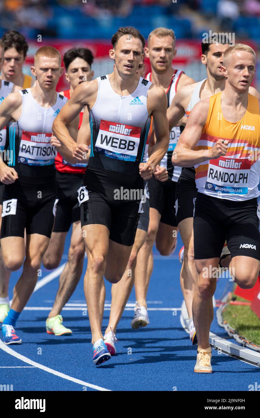 Jamie Webb competing in the men’s 800m B race at the Birmingham Diamond ...