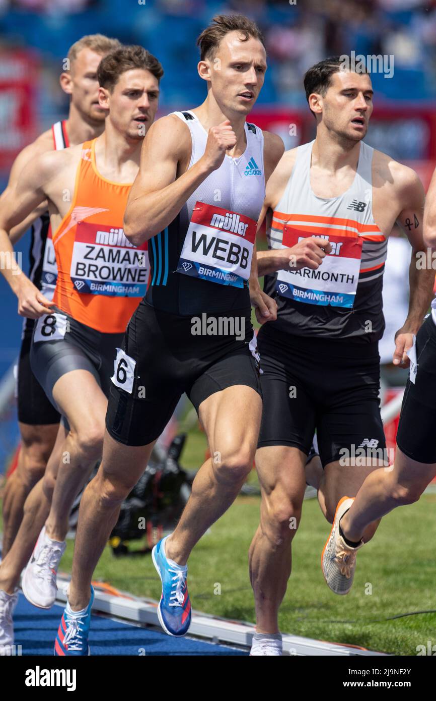Jamie Webb competing in the men’s 800m B race at the Birmingham Diamond ...