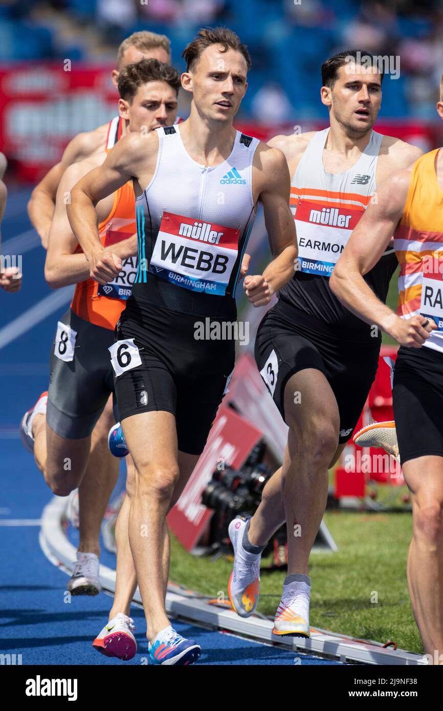 Jamie Webb competing in the men’s 800m B race at the Birmingham Diamond League, Birmingham ...