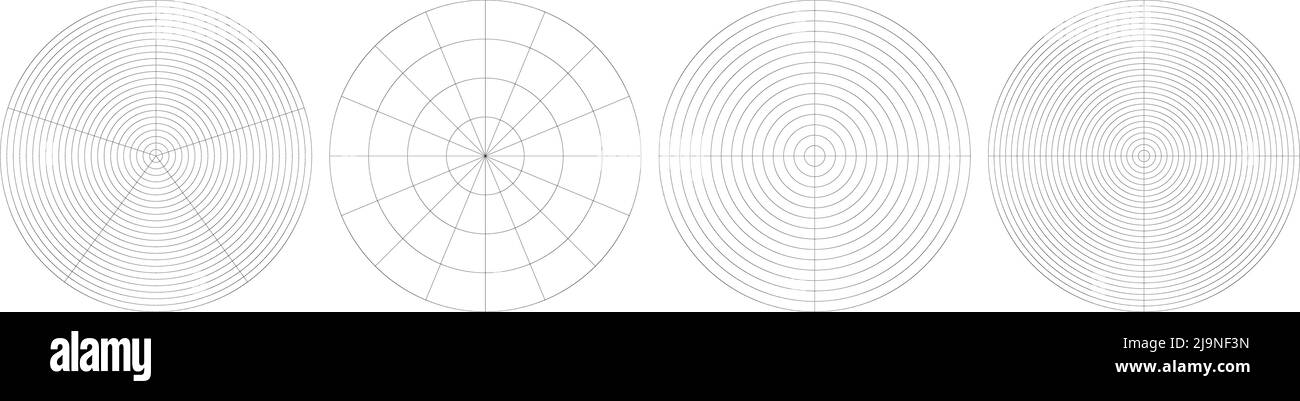 Polar, circular grid, mesh. Pie chart, graph element. Stock vector ...