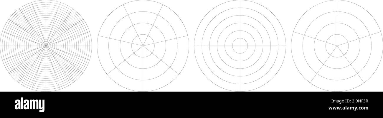 Polar, circular grid, mesh. Pie chart, graph element. Stock vector ...