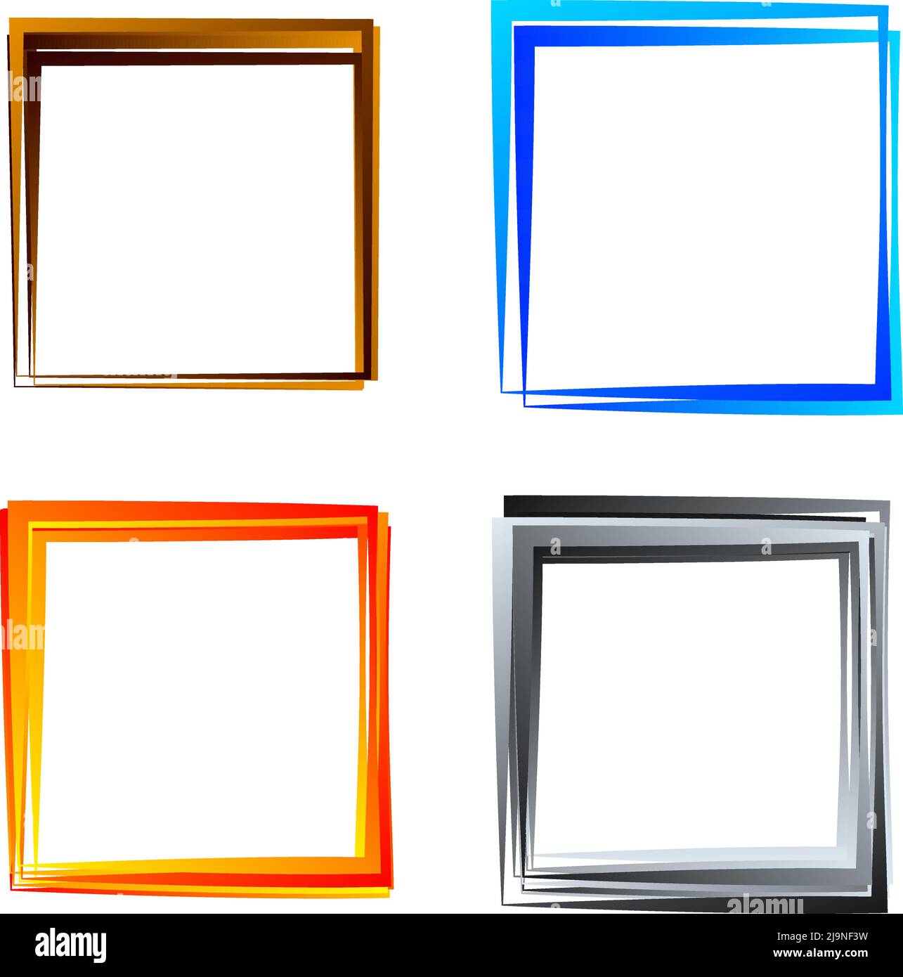 Random square contour frame, border element. Stock vector illustration ...