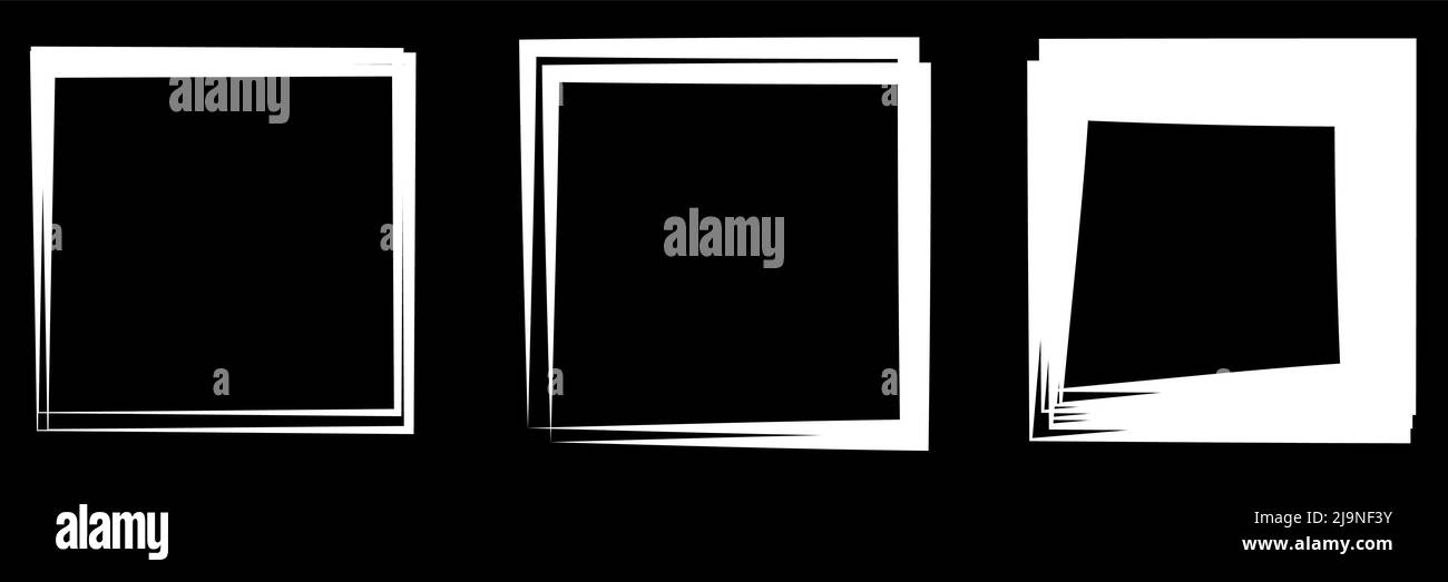 Random square contour frame, border element. Stock vector illustration ...