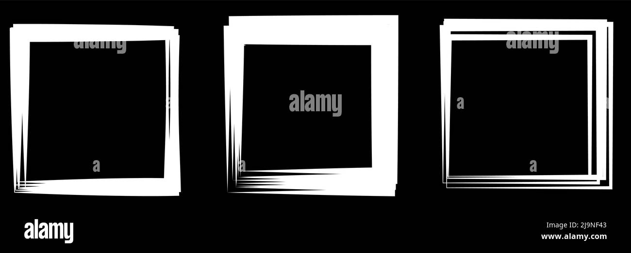 Random square contour frame, border element. Stock vector illustration ...