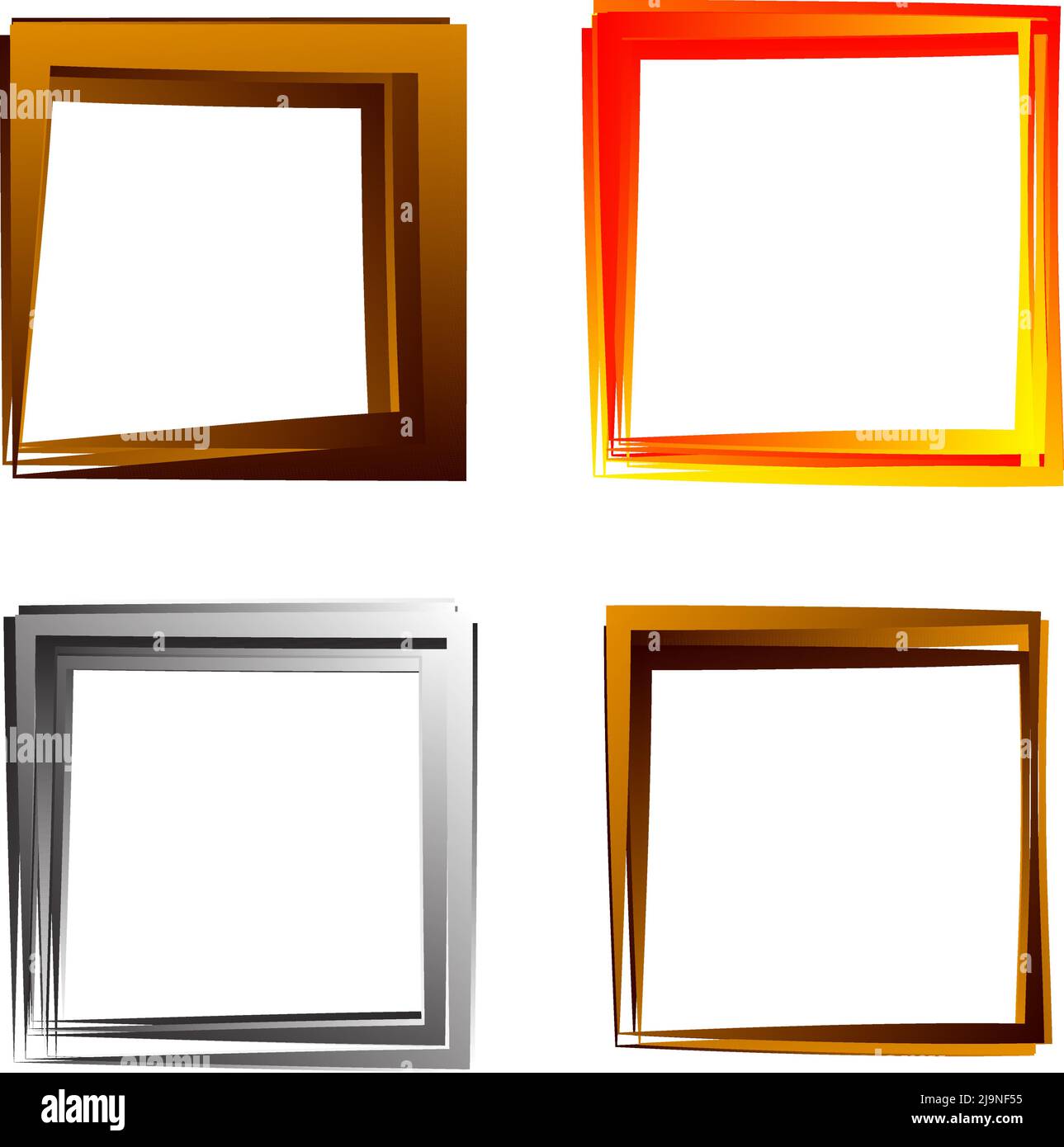 Random square contour frame, border element. Stock vector illustration ...