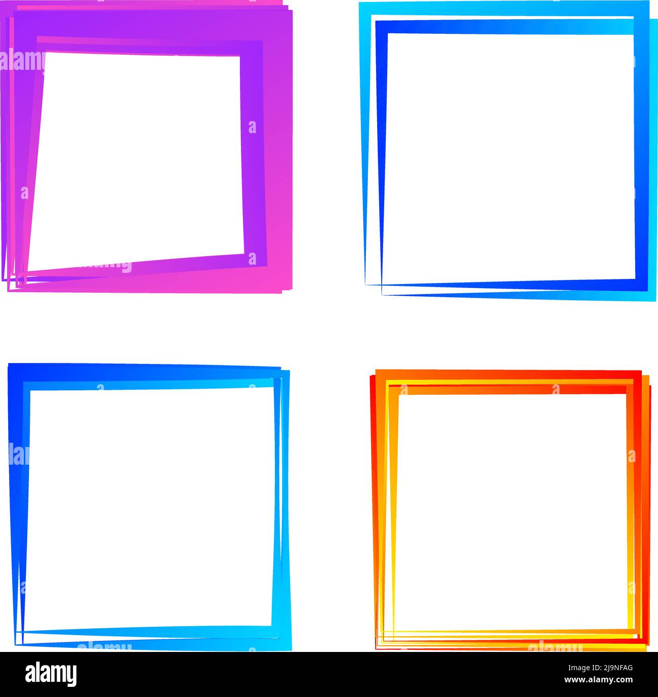 Random square contour frame, border element. Stock vector illustration ...