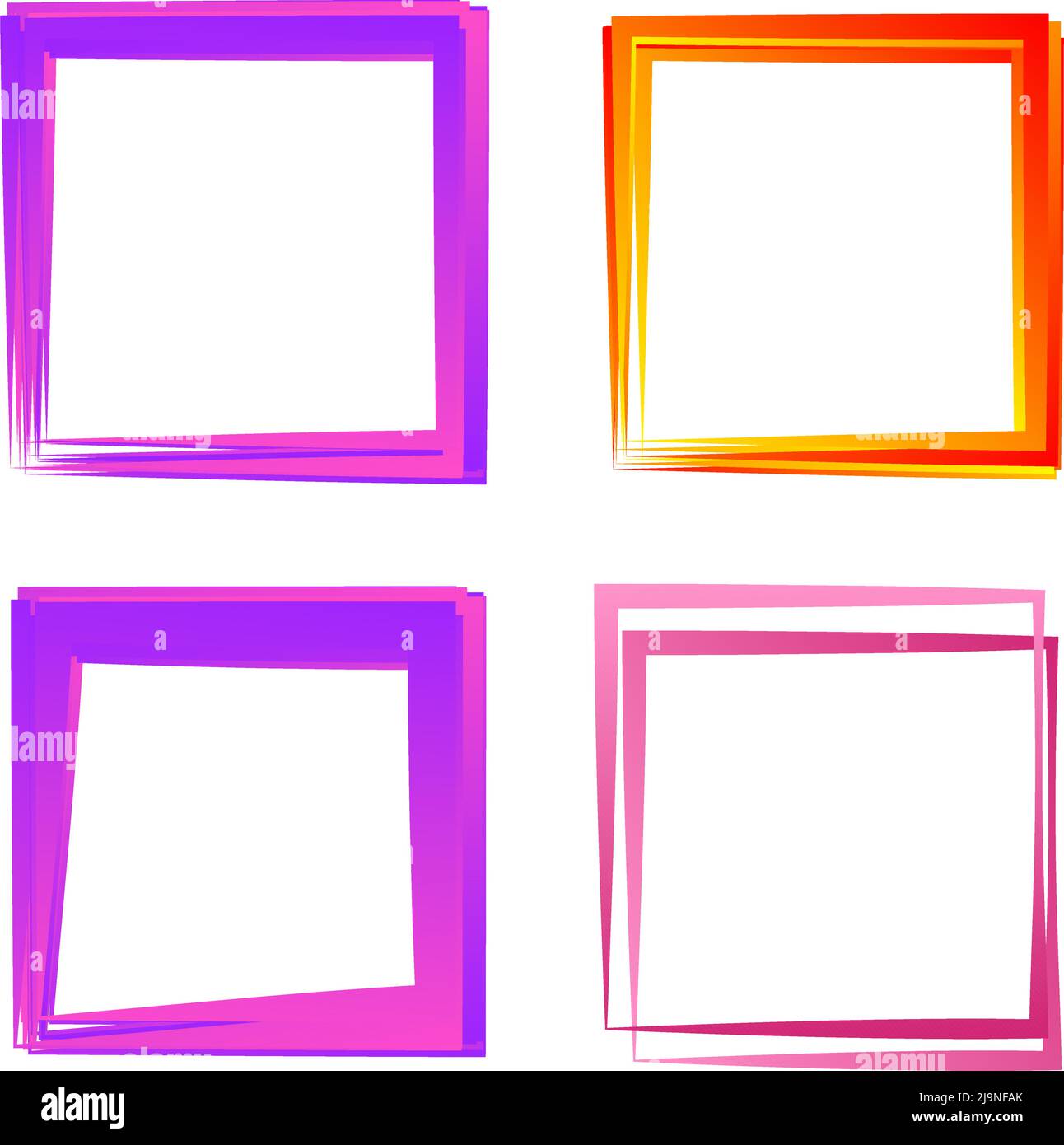 Random square contour frame, border element. Stock vector illustration ...