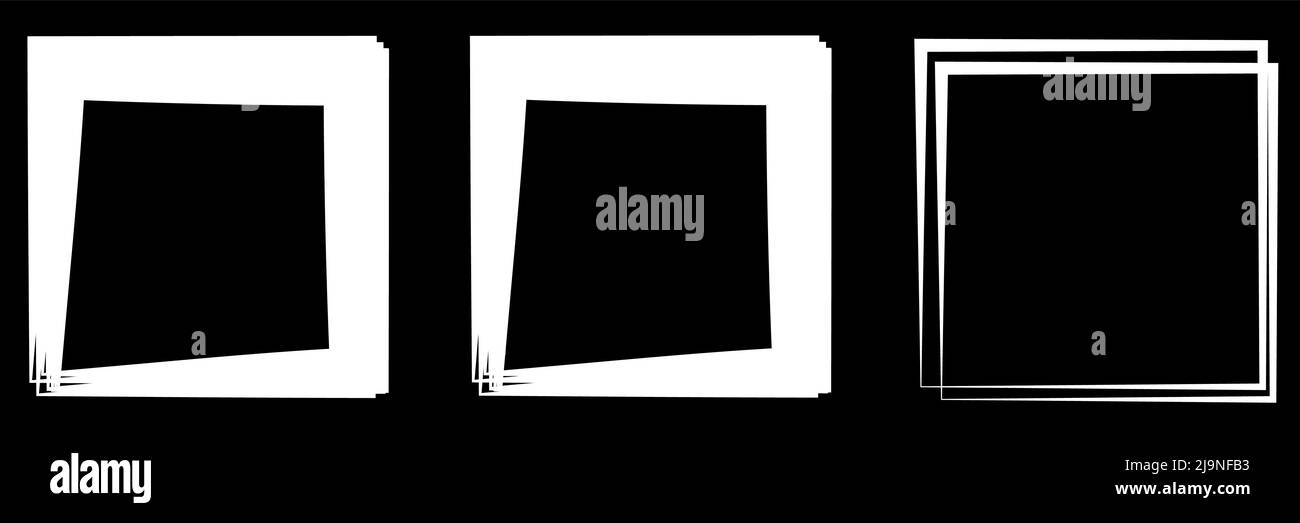 Random square contour frame, border element. Stock vector illustration ...