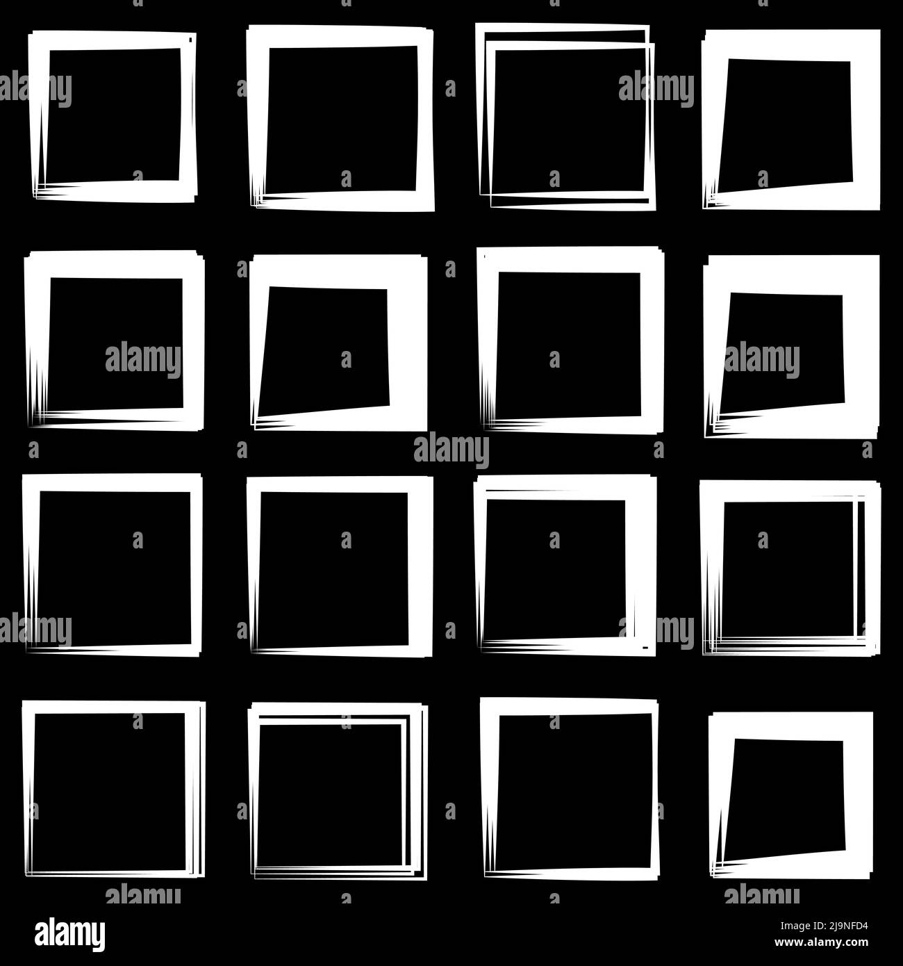 Random square contour frame, border element. Stock vector illustration ...