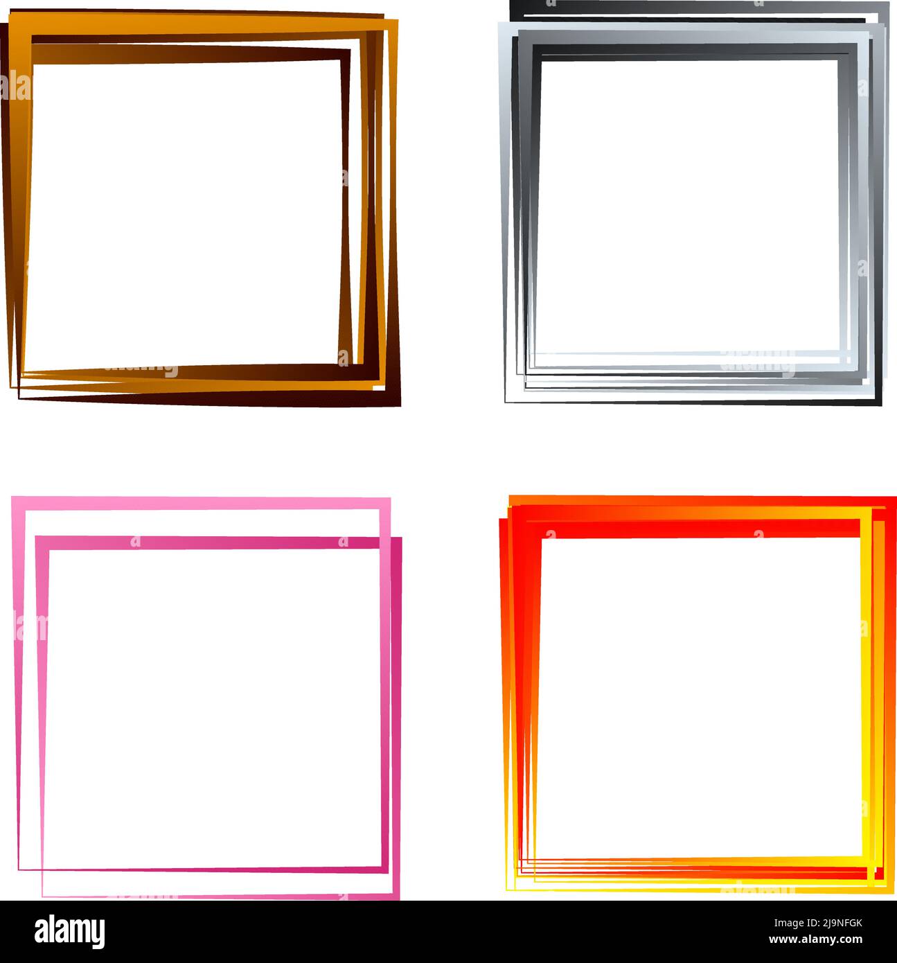 Random square contour frame, border element. Stock vector illustration ...