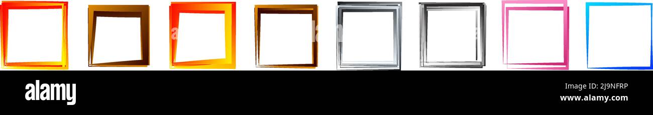 Random square contour frame, border element. Stock vector illustration ...