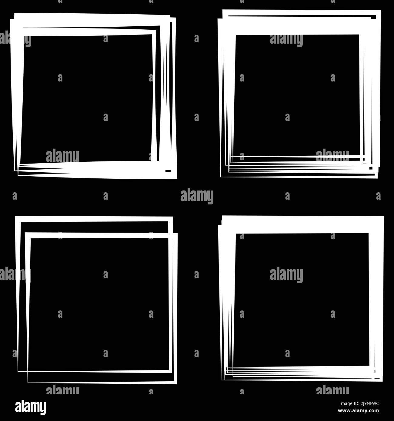 Random square contour frame, border element. Stock vector illustration ...