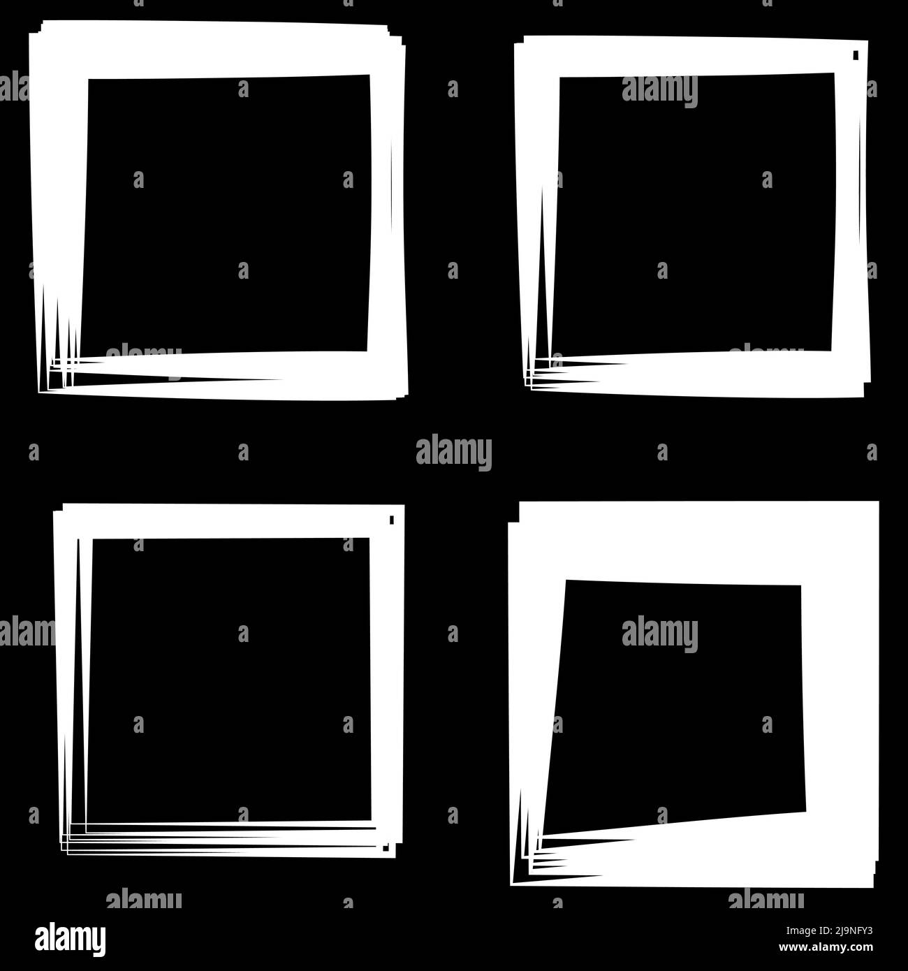 Random square contour frame, border element. Stock vector illustration ...