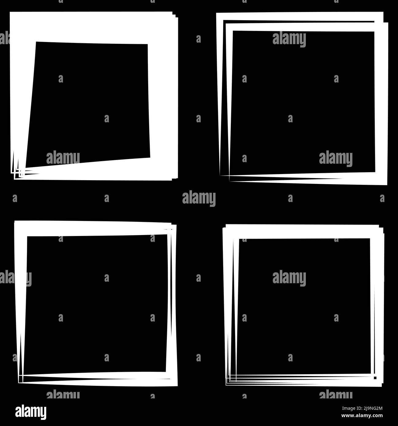 Random square contour frame, border element. Stock vector illustration ...