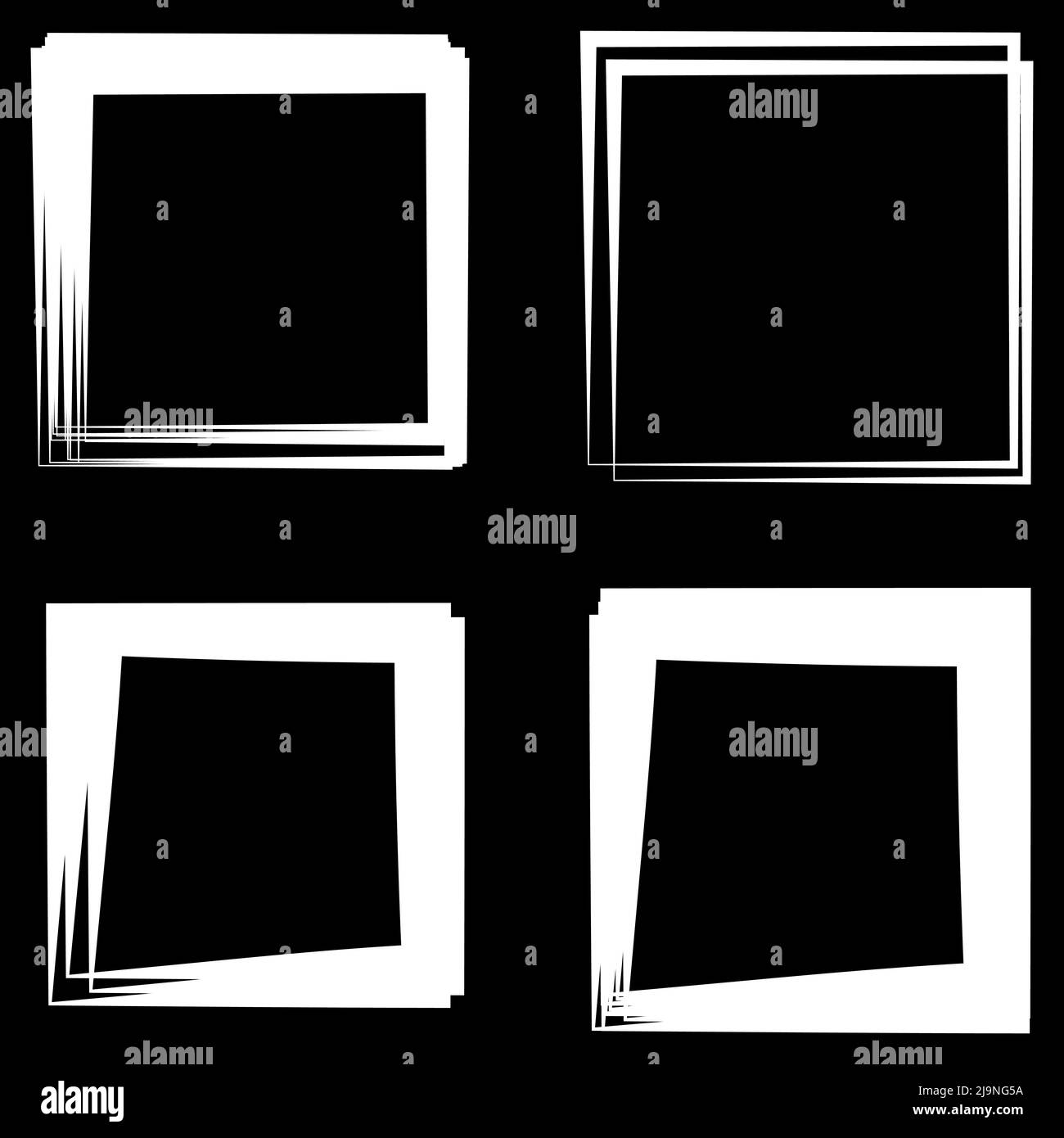 Random square contour frame, border element. Stock vector illustration ...