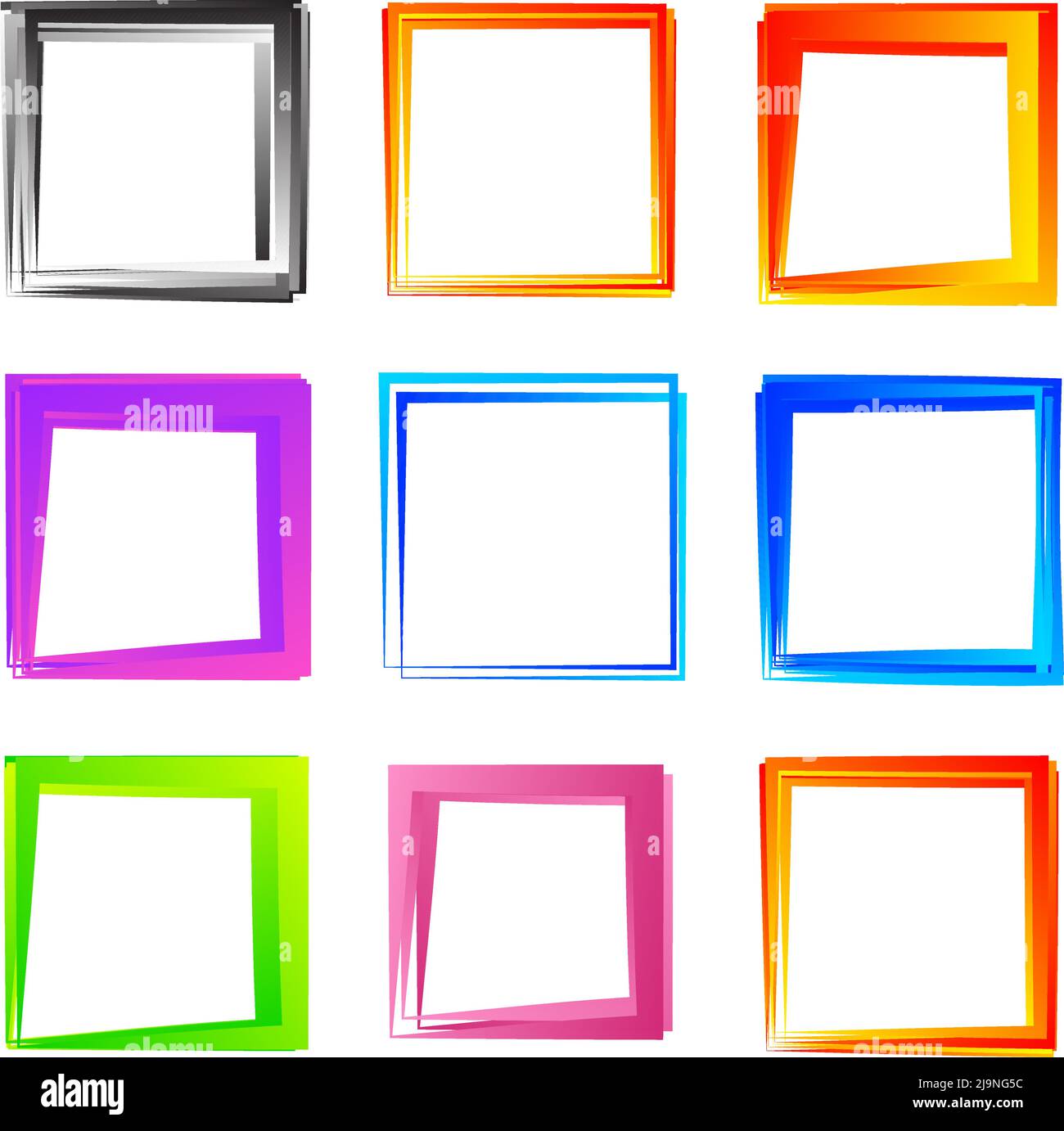 Random square contour frame, border element. Stock vector illustration ...