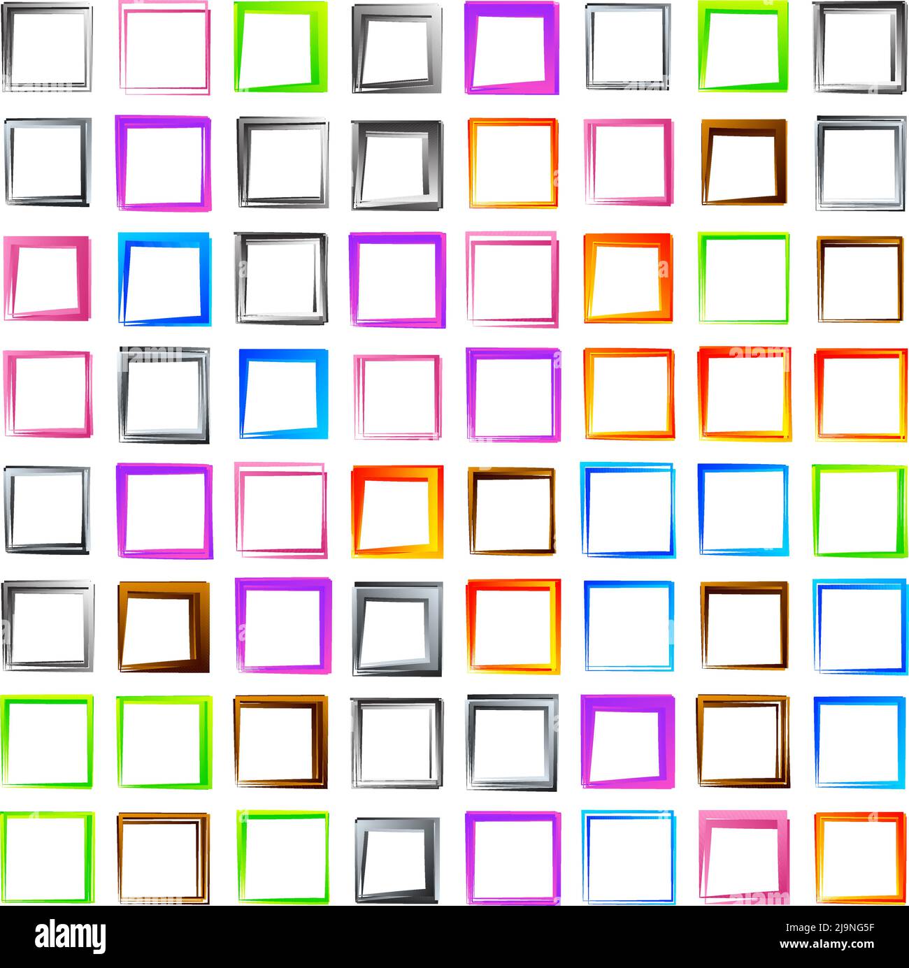 Random square contour frame, border element. Stock vector illustration ...