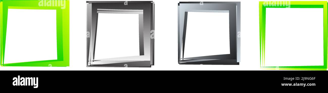 Random square contour frame, border element. Stock vector illustration ...