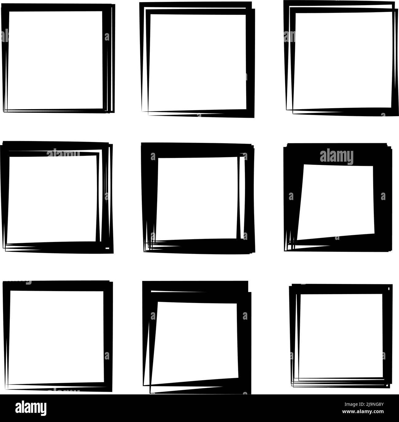 Random square contour frame, border element. Stock vector illustration ...