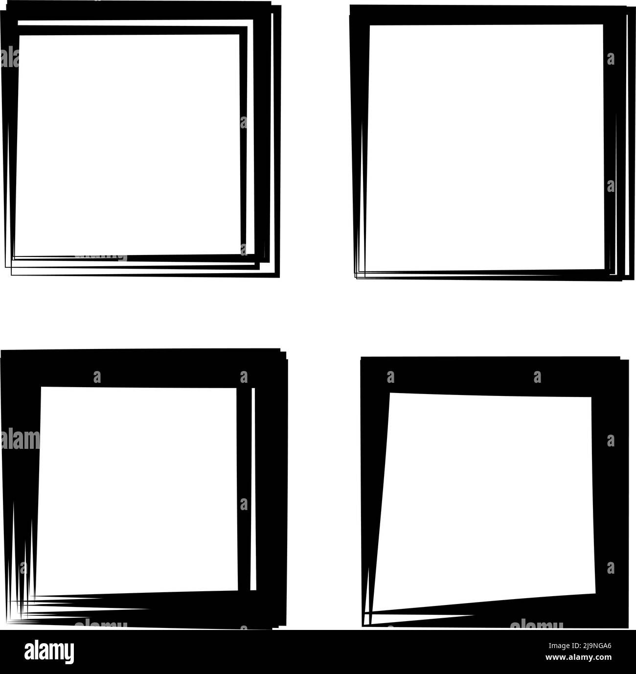 Random square contour frame, border element. Stock vector illustration ...