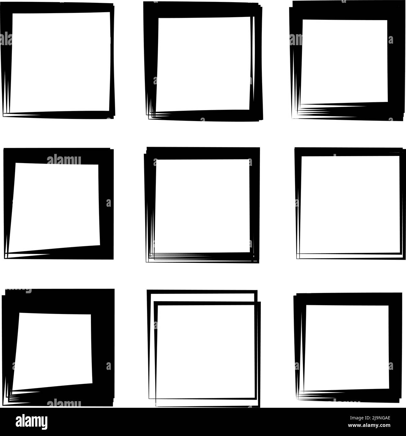 Random square contour frame, border element. Stock vector illustration ...