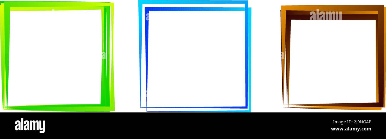 Random square contour frame, border element. Stock vector illustration ...