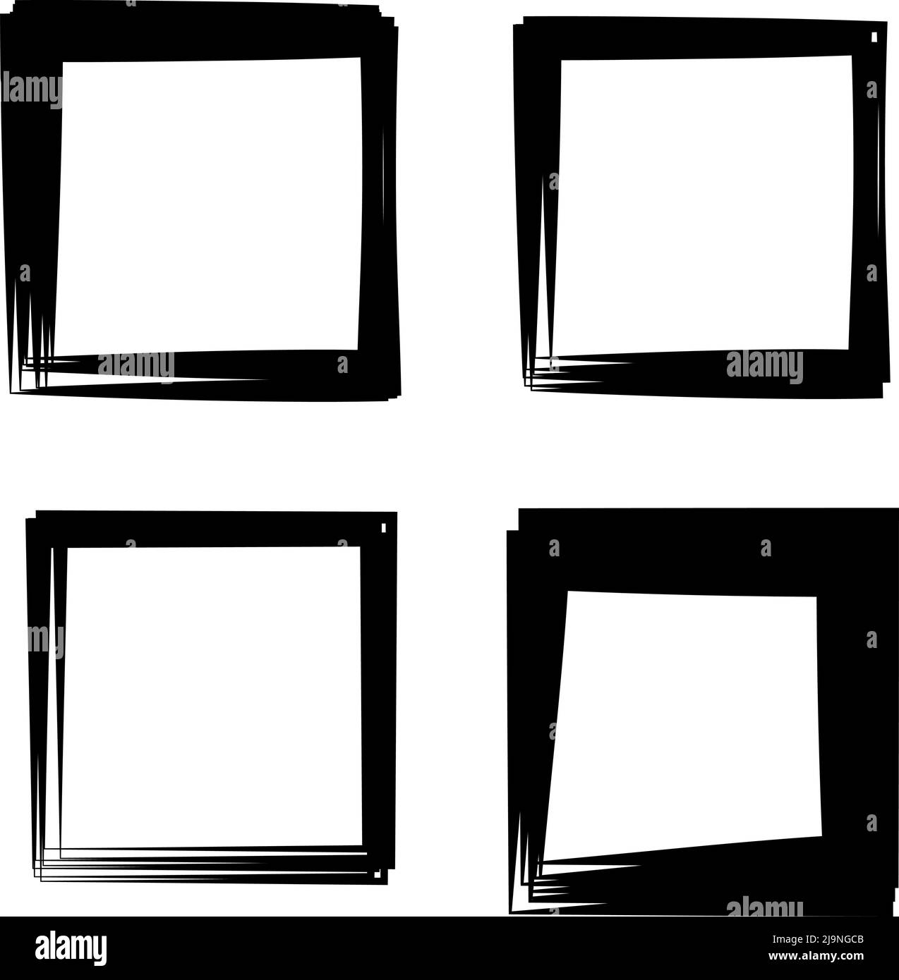 Random square contour frame, border element. Stock vector illustration ...