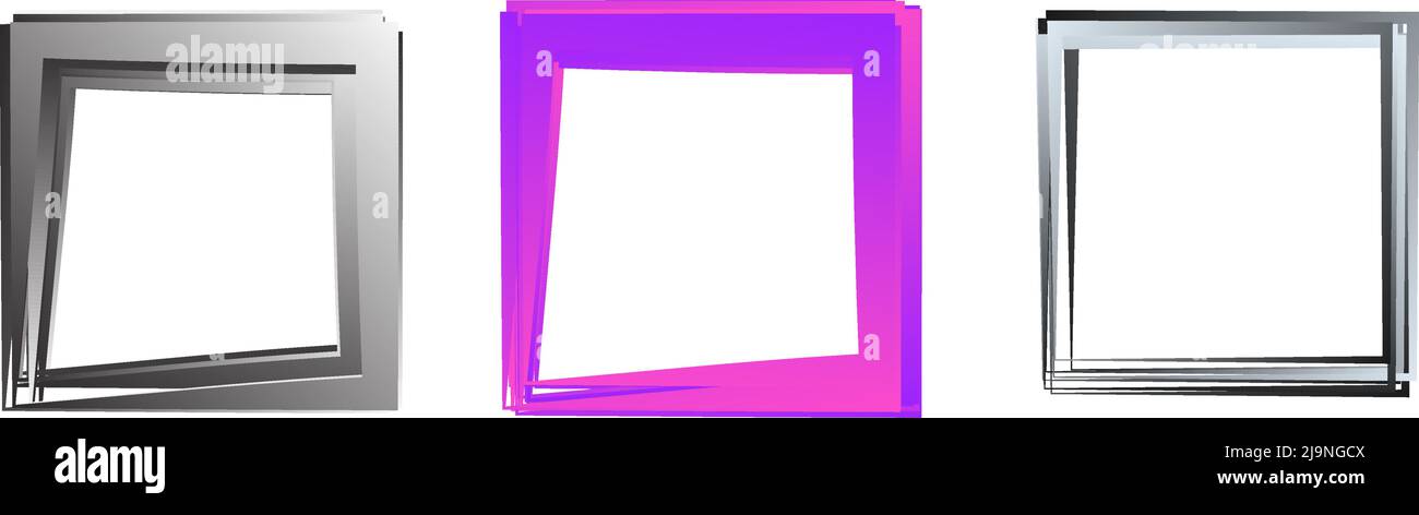 Random square contour frame, border element. Stock vector illustration ...