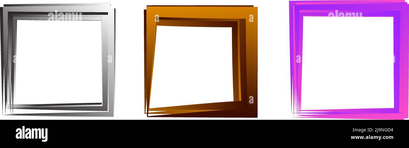 Random square contour frame, border element. Stock vector illustration ...