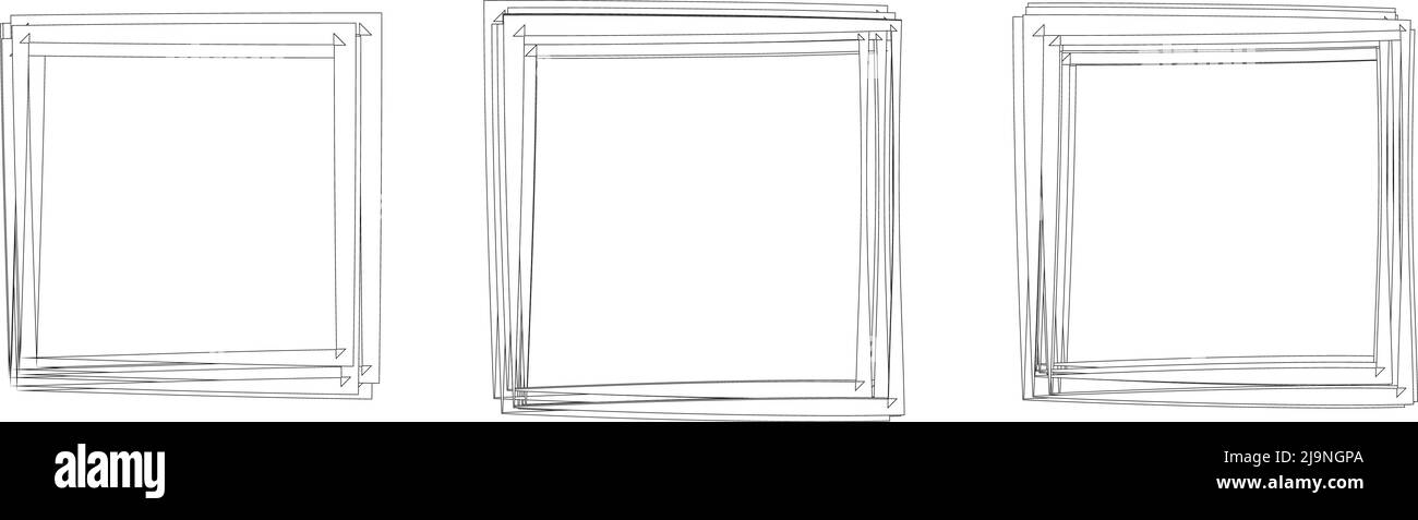 Random square contour frame, border element. Stock vector illustration ...