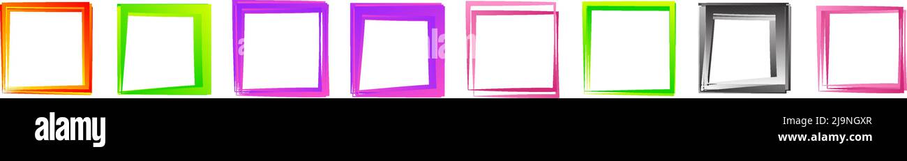 Random square contour frame, border element. Stock vector illustration ...