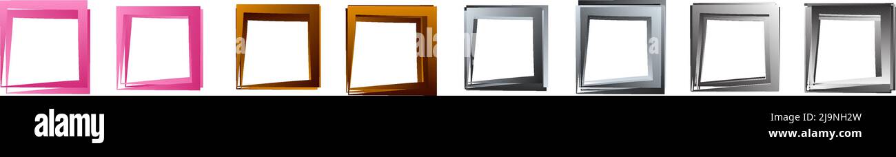 Random square contour frame, border element. Stock vector illustration ...