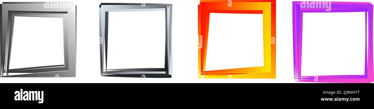 Random square contour frame, border element. Stock vector illustration ...