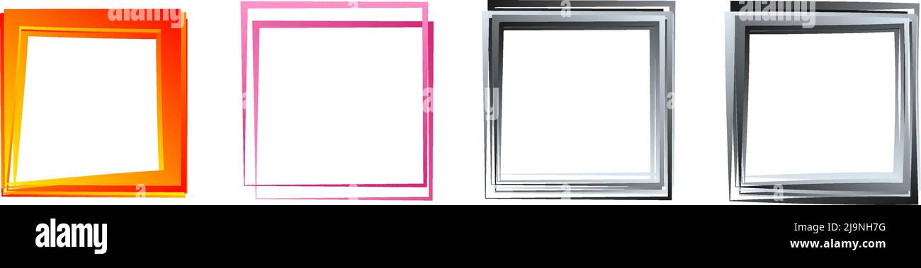 Random square contour frame, border element. Stock vector illustration ...