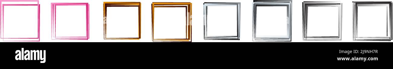 Random square contour frame, border element. Stock vector illustration ...