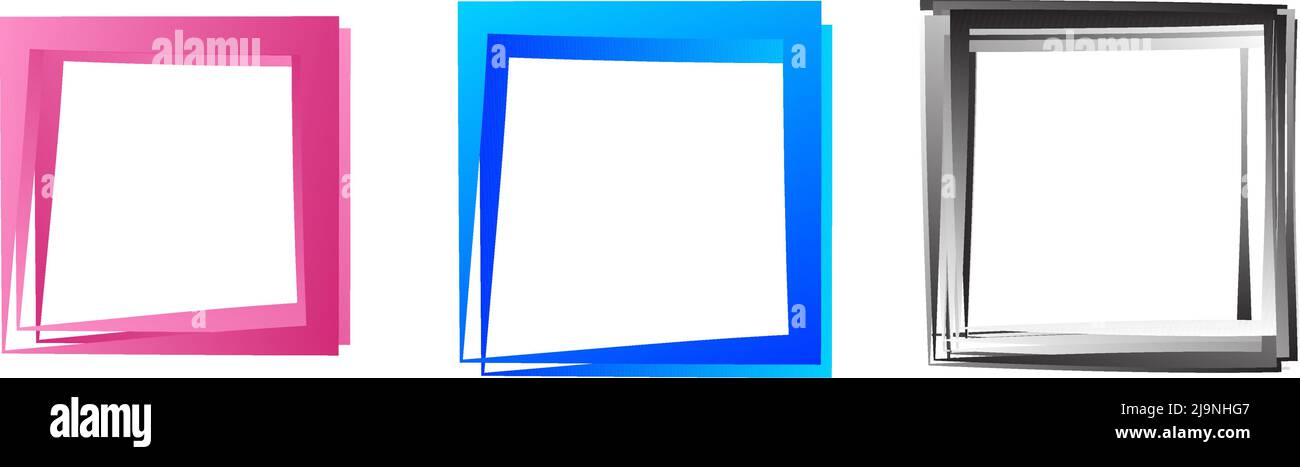 Random square contour frame, border element. Stock vector illustration ...
