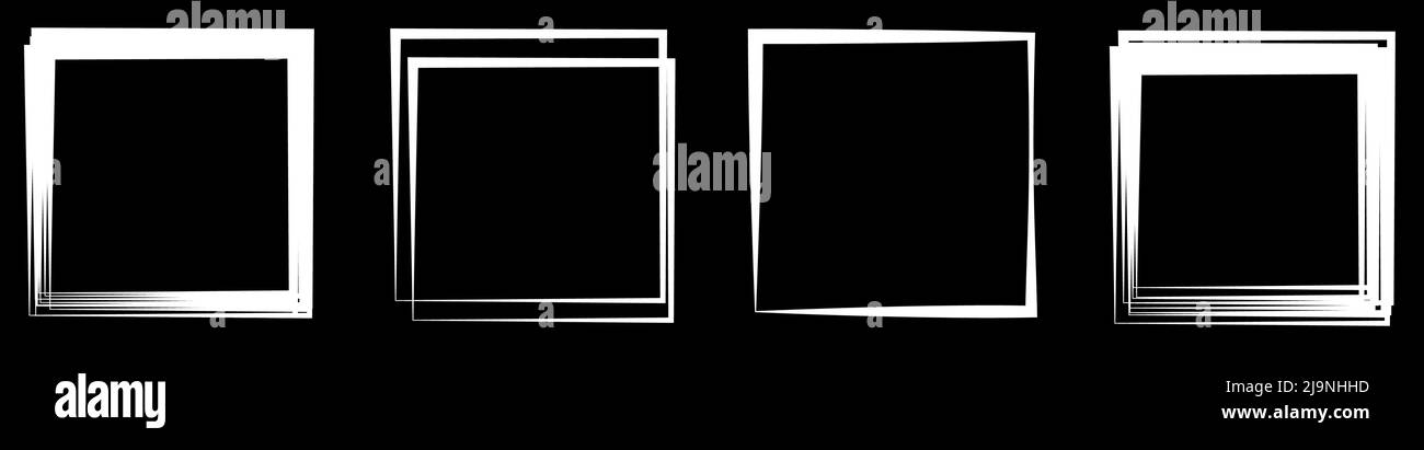 Random square contour frame, border element. Stock vector illustration ...