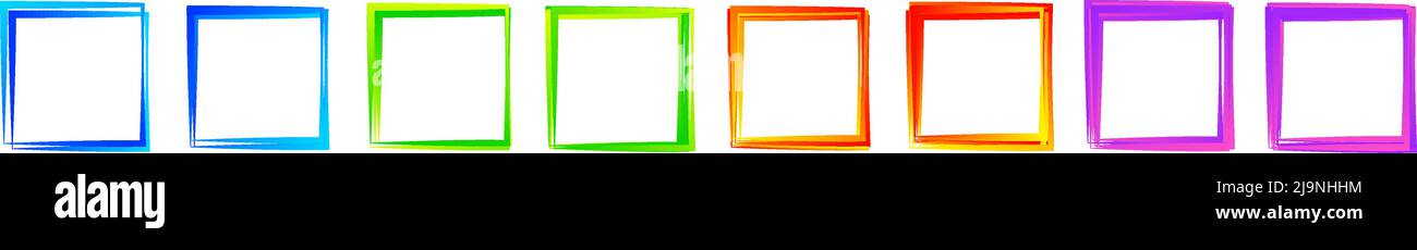 Random square contour frame, border element. Stock vector illustration ...