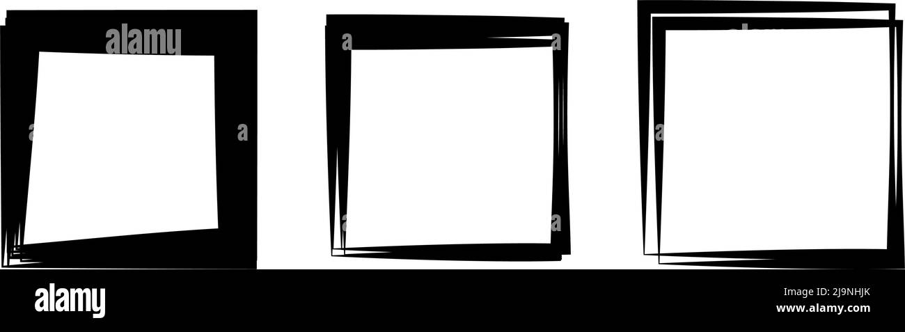 Random square contour frame, border element. Stock vector illustration ...