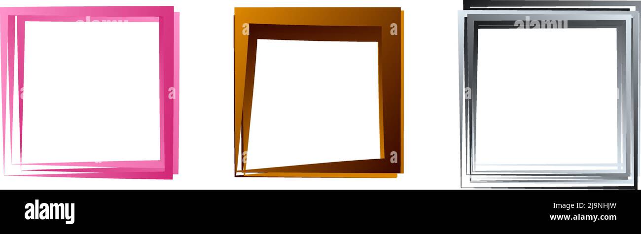 Random square contour frame, border element. Stock vector illustration ...