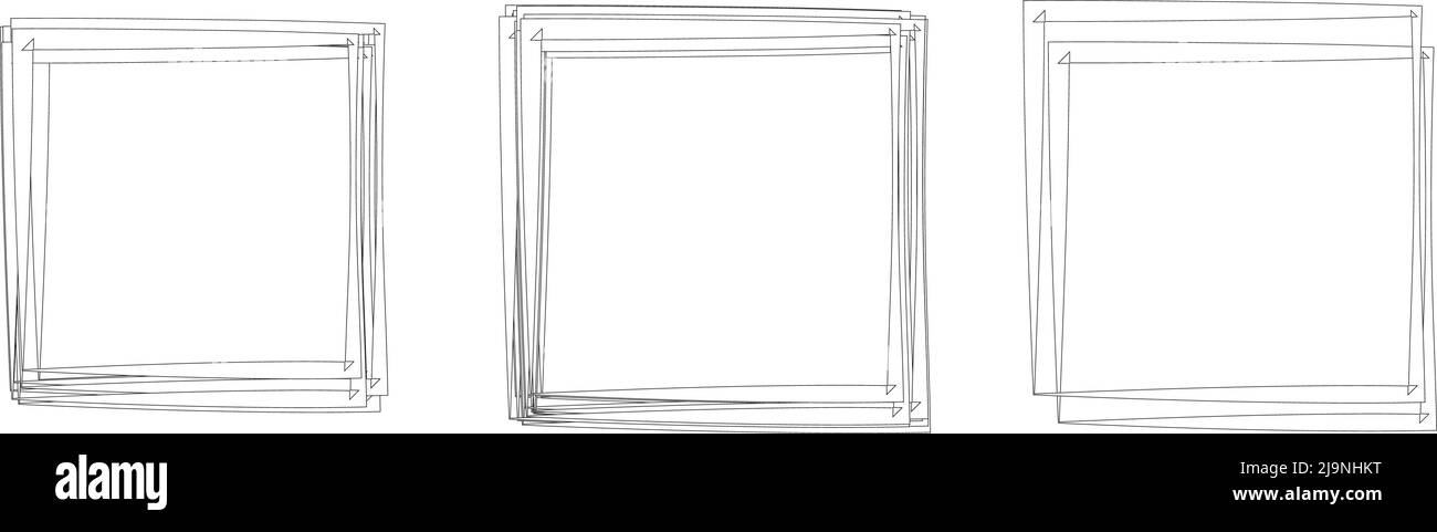 Random square contour frame, border element. Stock vector illustration ...