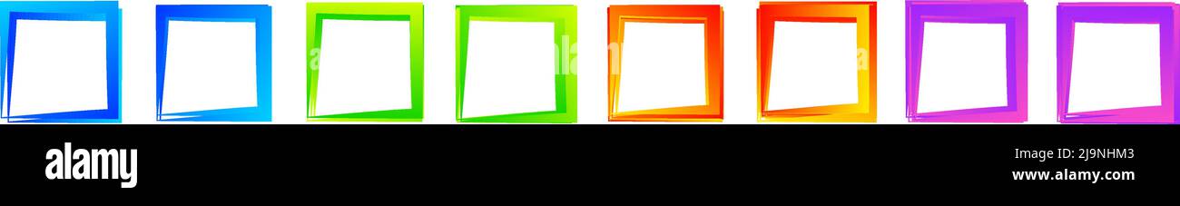 Random square contour frame, border element. Stock vector illustration ...