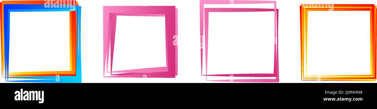 Random square contour frame, border element. Stock vector illustration ...