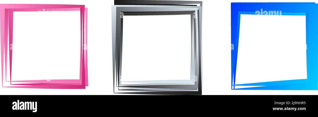 Random square contour frame, border element. Stock vector illustration ...