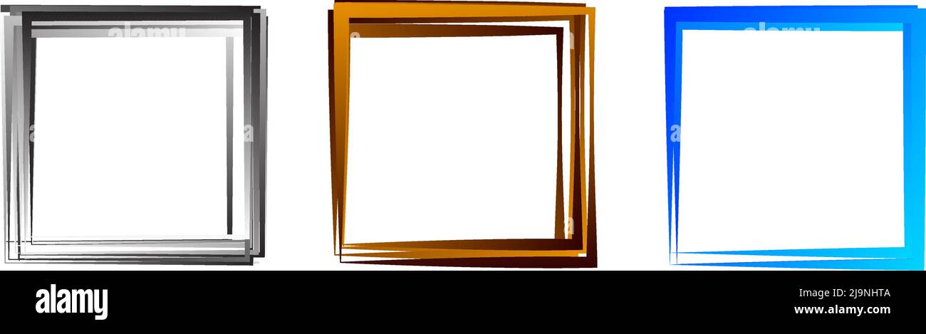 Random square contour frame, border element. Stock vector illustration ...