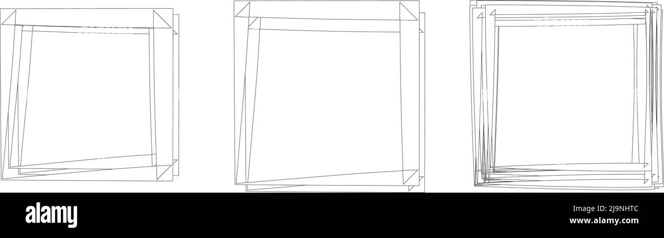Random square contour frame, border element. Stock vector illustration ...