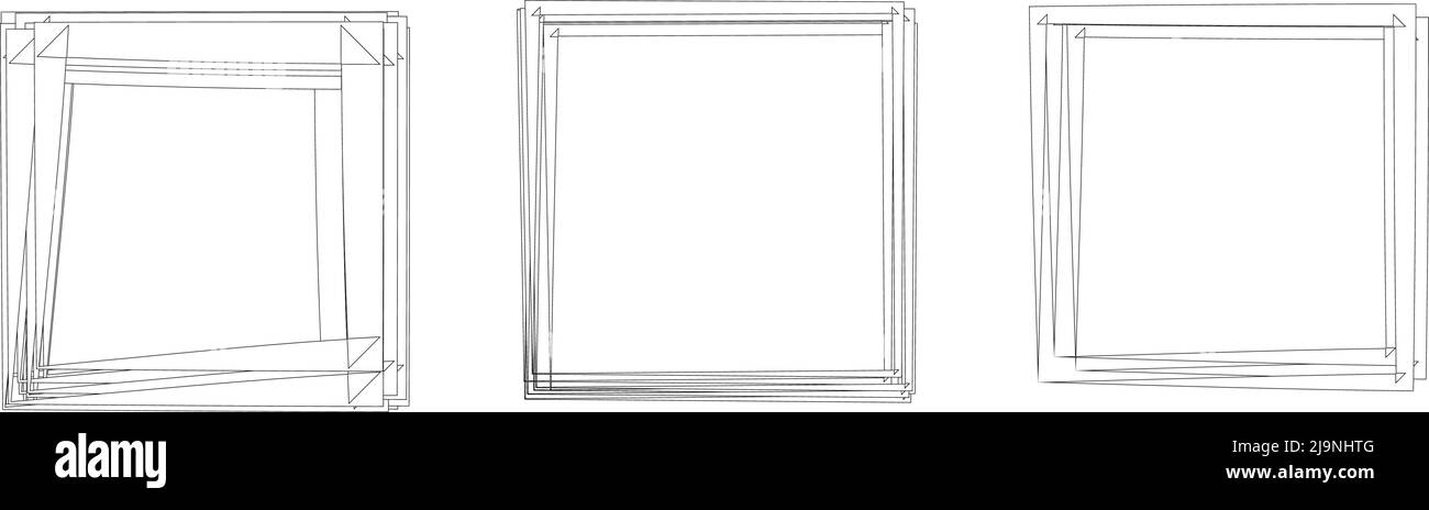 Random square contour frame, border element. Stock vector illustration ...