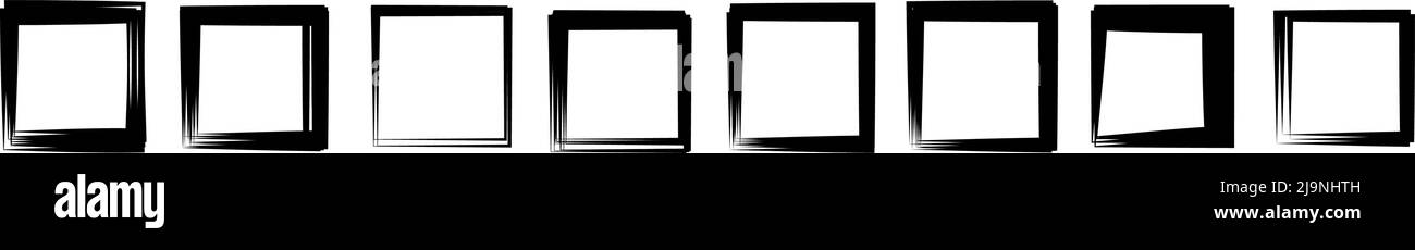 Random square contour frame, border element. Stock vector illustration ...