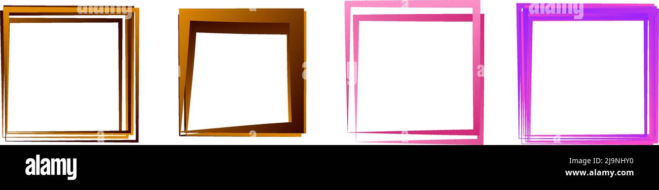 Random square contour frame, border element. Stock vector illustration ...